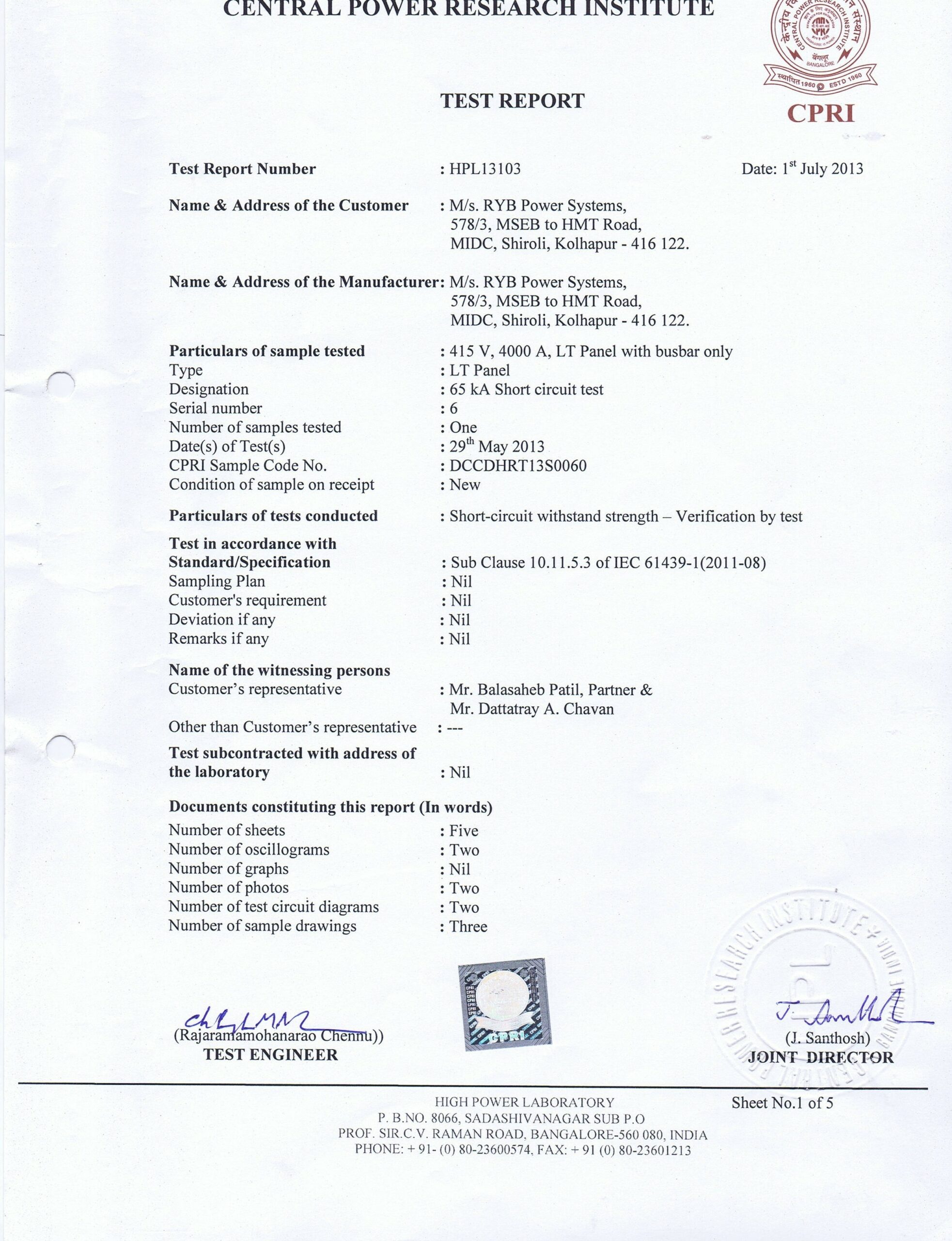 Accreditations – RYB Power System